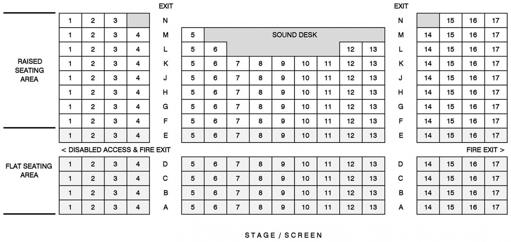 Seating Plan - The Wharf, Tavistock, Devon